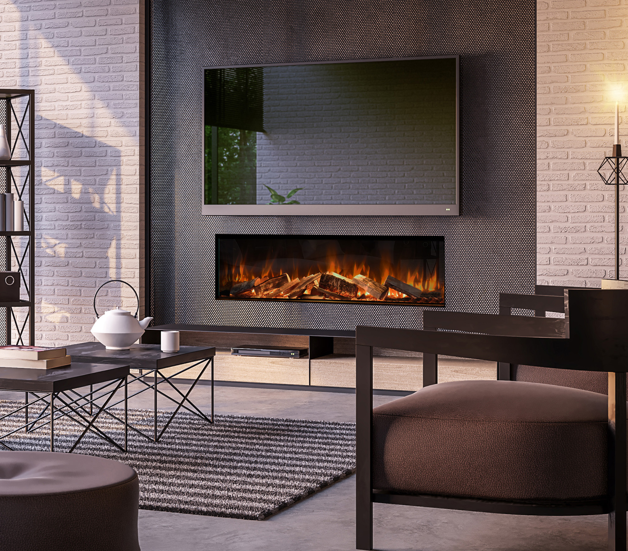 Evonic E-lectra | Modern LED Electric Fireplace Range
