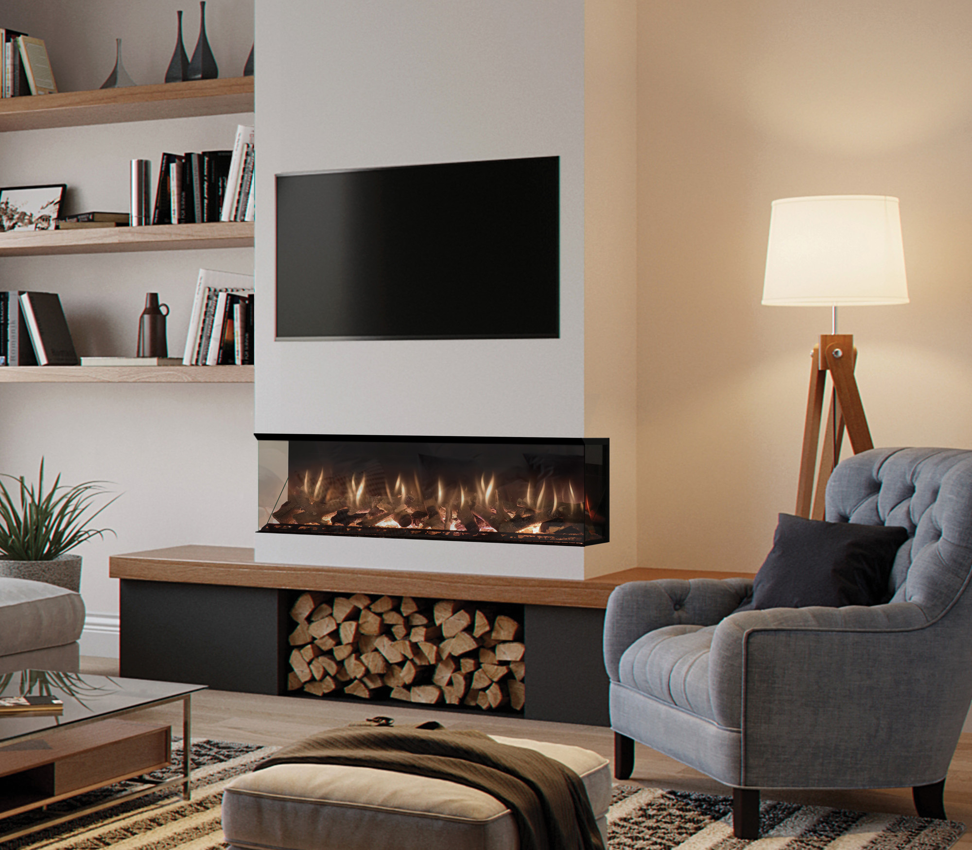 Evonic Octane | Next-Gen Holographic Flame Electric Fire