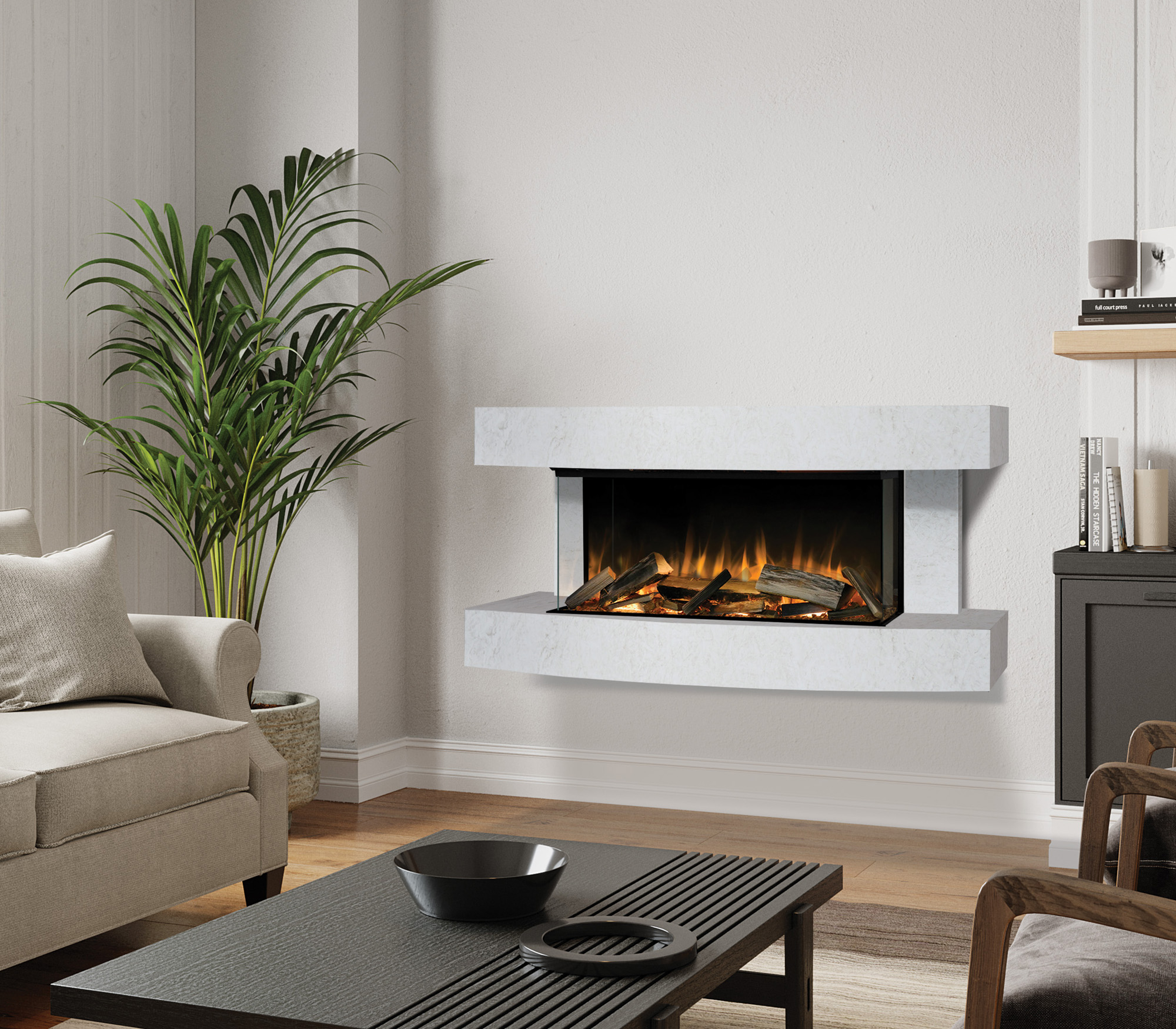 Evonic Cubbington 1350 / 1500 | Modern Curved Fireplace